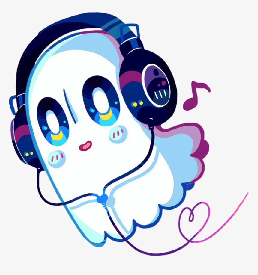 #music #ghost #cute #colorful #love #heart #halloween - Ghost With ...