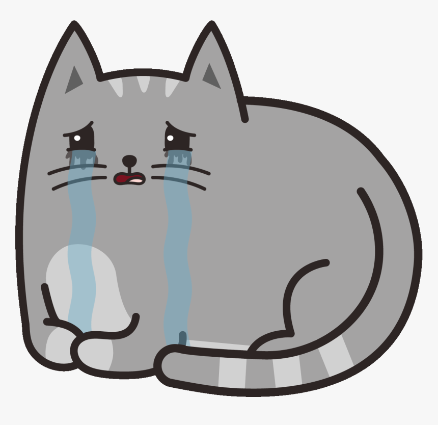 Crying Cat Gif Cartoon, HD Png Download , Transparent Png Image - PNGitem