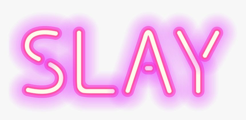 #ftestickers #text #typography #slay #neon - Graphic Design, HD Png ...