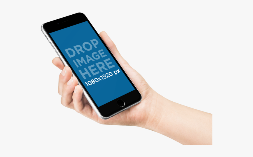 Angled White Iphone 6 In Hand Over A Png - Mockup Iphone X Hands ...