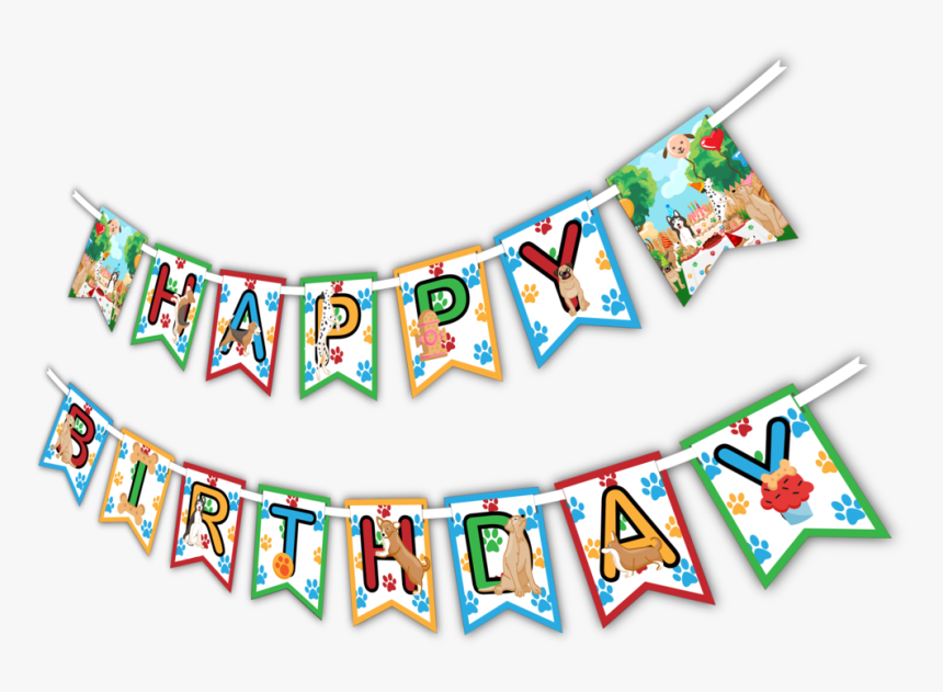 Puppy Dog Happy Birthday - Birthday Banner Cartoons Png, Transparent ...