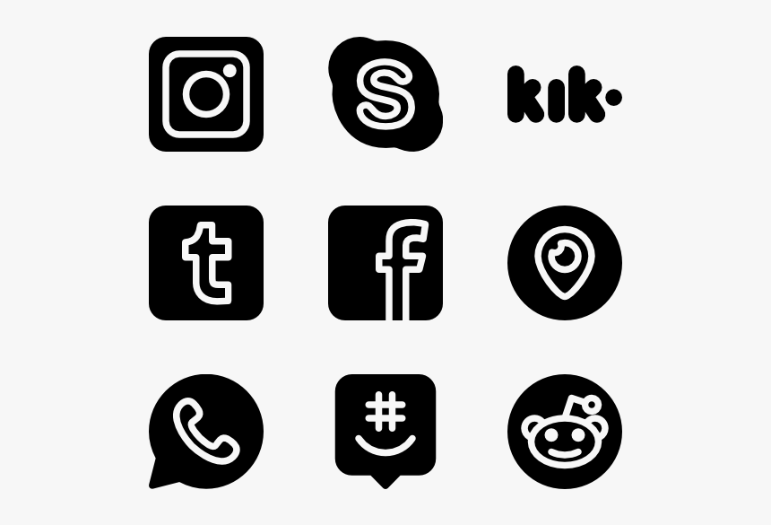 Social Media Icons Black Png, Transparent Png , Transparent Png Image ...