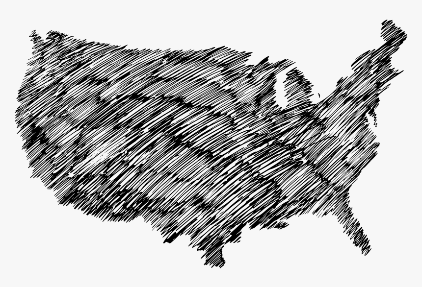 Map Of Usa Drawing 1 - Sc Cwp Reciprocity, HD Png Download ...