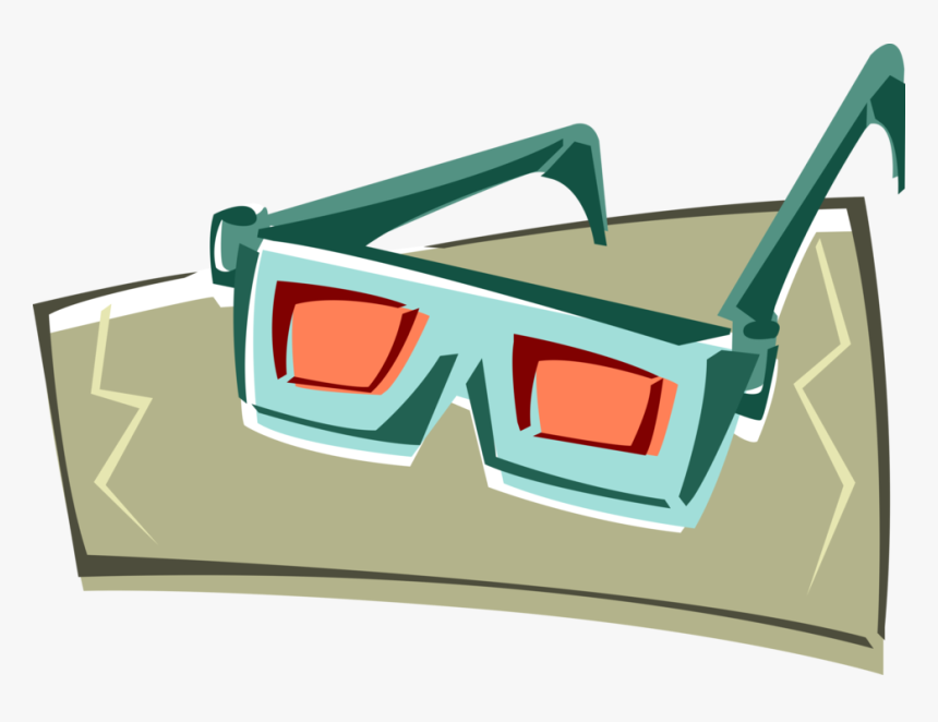 Vector Illustration Of 3-d Glasses See Things In Three - Illustration ...