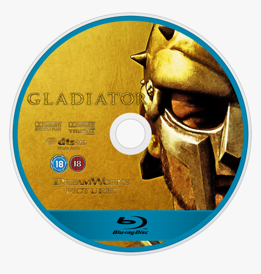 Gladiator Bluray Disc Image - Gladiator Blu Ray Label, HD Png Download ...