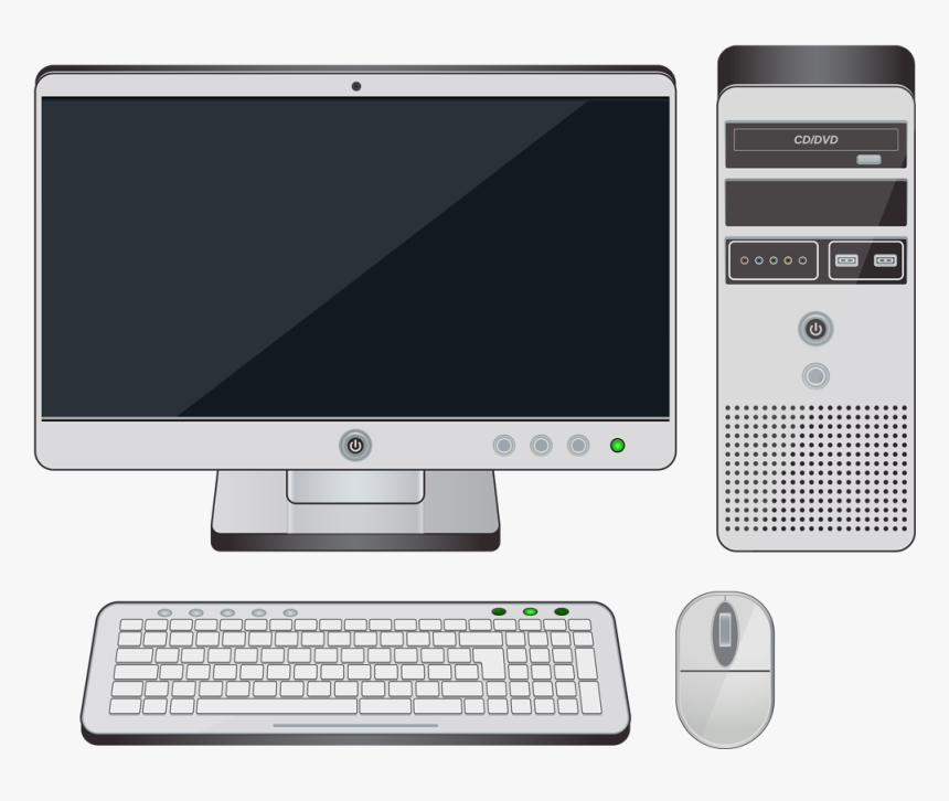 The Parts Of A Desktop Computer - Desktop Computer On Button, HD Png ...