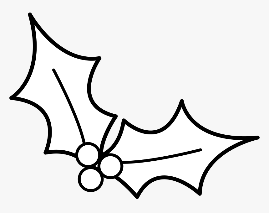 Christmas Holly Line Art - Christmas Holly Clip Art, HD Png Download ...