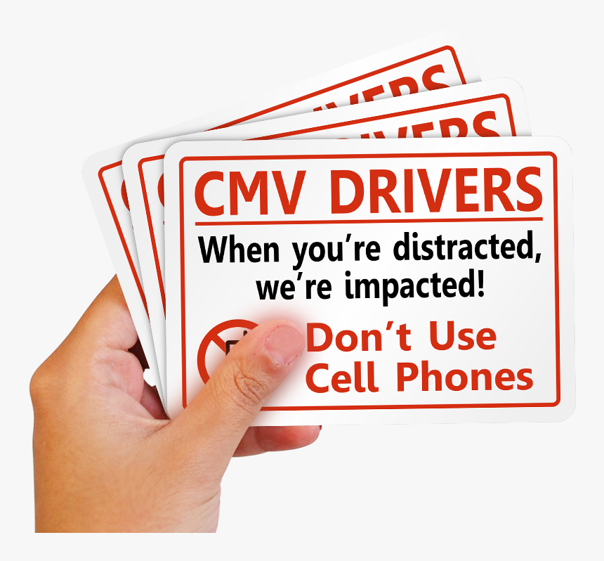Cmv Drivers Don T Use Cell Phones label - Learning, HD Png Download ...