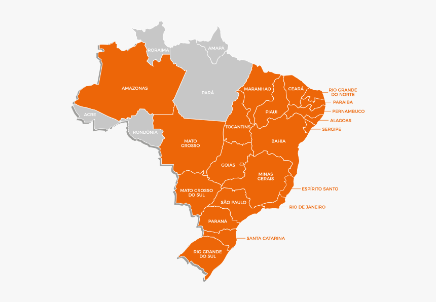 Mapa Do Brasil Com Estados - Brazil Poverty Map, HD Png Download ...