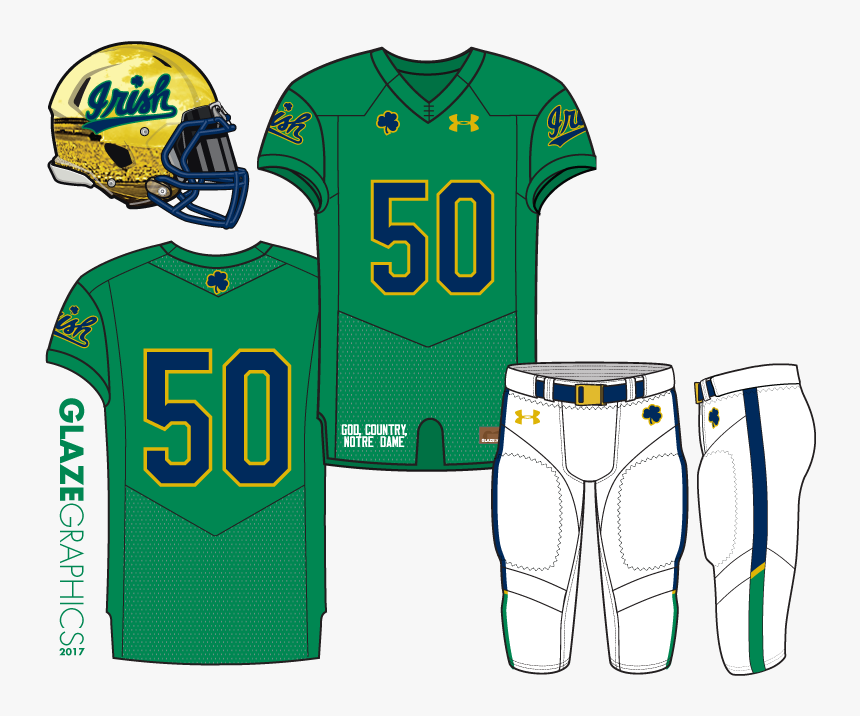 Notre Dame Football Uniforms Black, HD Png Download , Transparent Png ...
