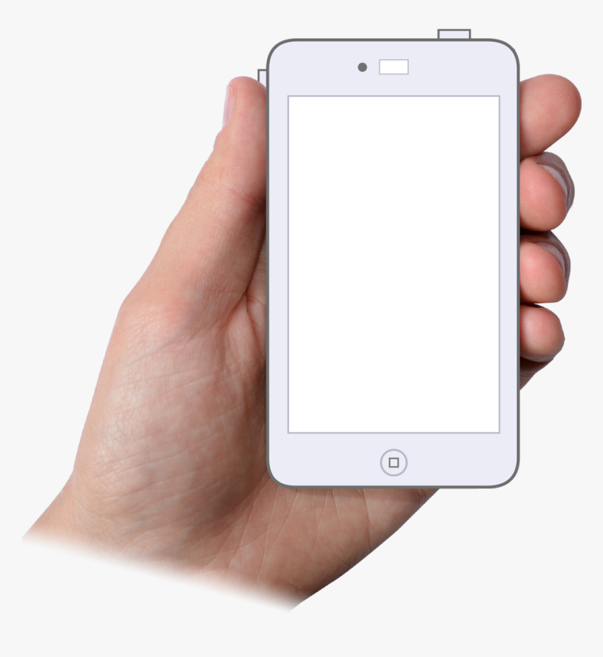 A Hand Holding An Illustrated Generic Mobile Phone - Png Phones ...