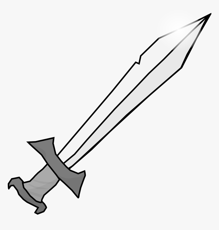 Sword In Gray Scale - Clip Art Sword, HD Png Download , Transparent Png ...