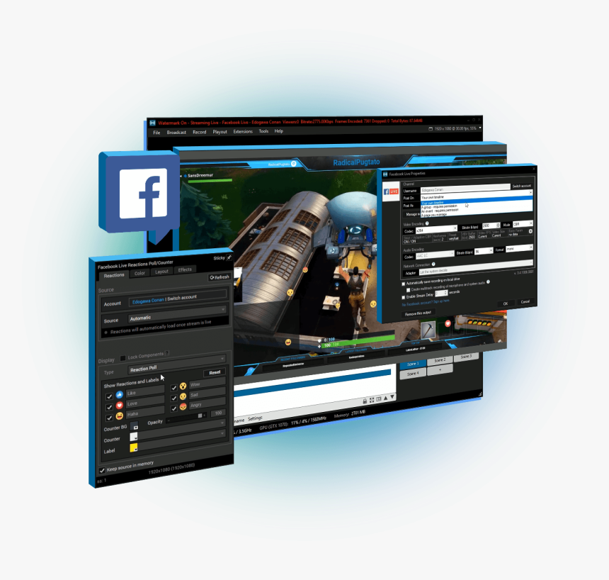 Live Stream On Facebook - Xsplit Version, HD Png Download , Transparent ...