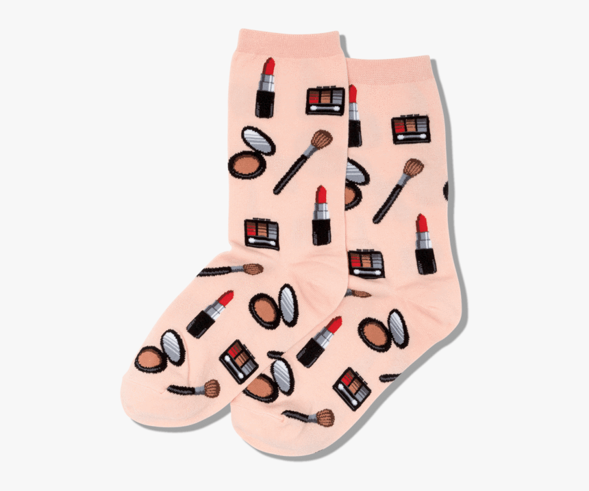 Women S Makeup Crew Socks Class Slick Lazy Image - Sock, HD Png ...