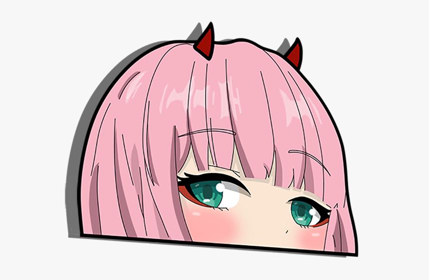 Image Of Zero Two Peeker - Cartoon, HD Png Download , Transparent Png ...