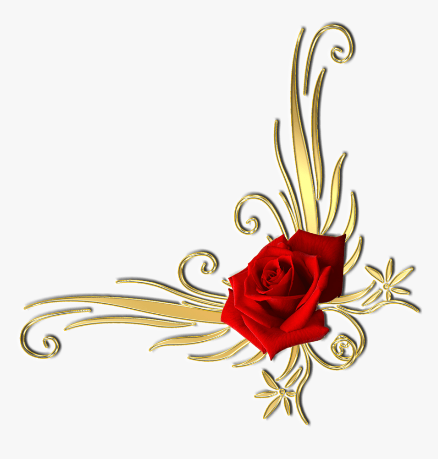 Gold Flower Border Design Png