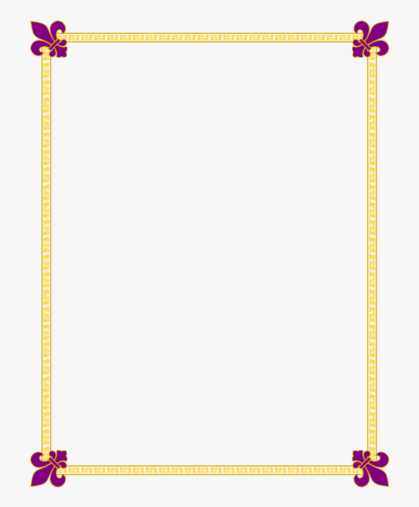 Fleur De Lis Gold And Purple Border - Boy Scout Border Design, HD Png ...