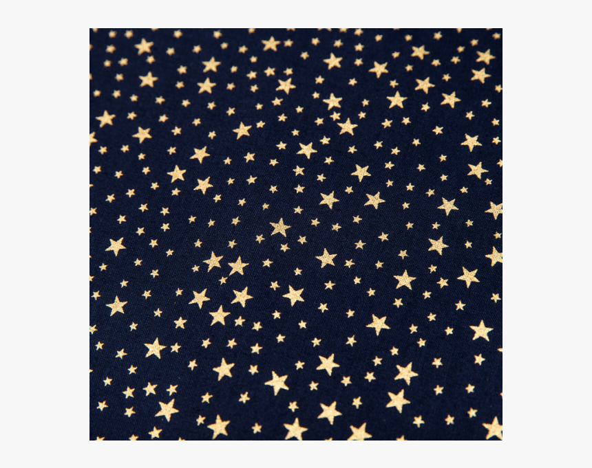 Cotton Poplin Printed Golden Stars On Black - Motif, HD Png Download ...