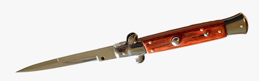 Wood Stiletto Automatic Switchblade Knife - Bowie Knife, HD Png ...