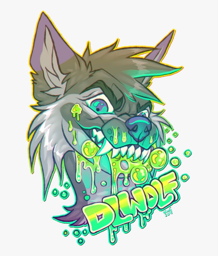 Dl-wolf Slime Badge [niuxey Commission] - Wolf Furry Badge Art, HD Png ...