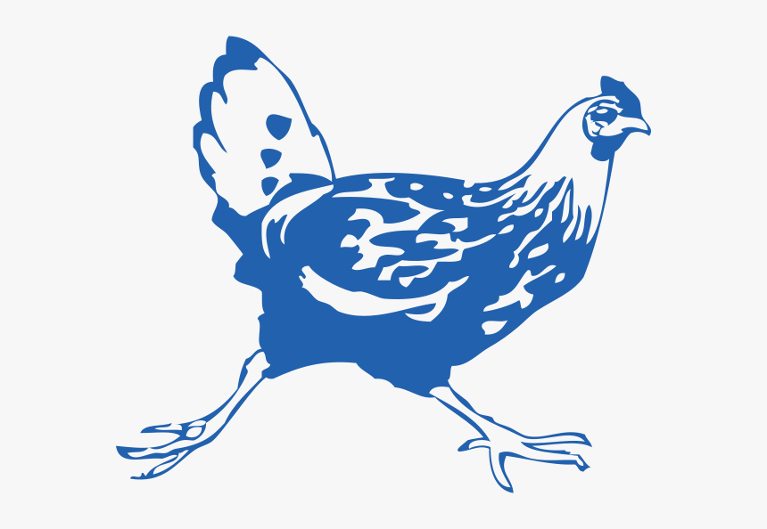 Chicken Running Blue - Chicken Running Drawing, HD Png Download ...