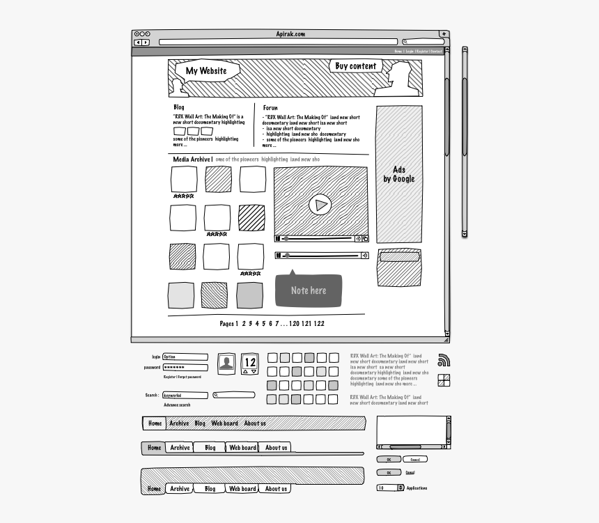 Web Interface Sketch, HD Png Download , Transparent Png Image - PNGitem