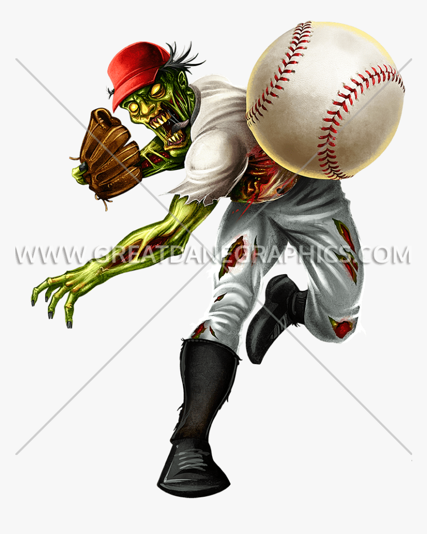 Pitcher Baseball Mlb Zombie Sports - Zombie Baseball, HD Png Download ...