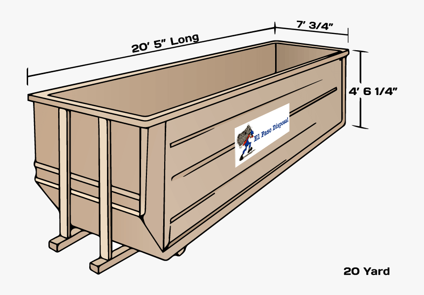 Roll-off Dimensions - Storage Chest, HD Png Download , Transparent Png ...