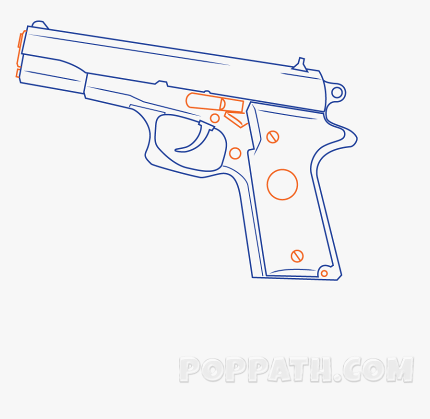 Hand Gun Drawing At - Trigger, HD Png Download , Transparent Png Image ...