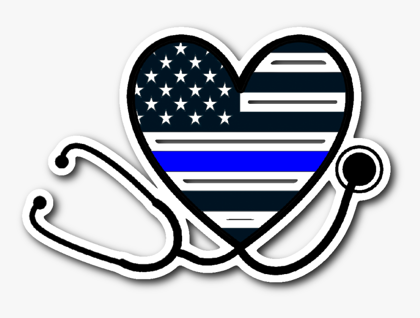 Thin Blue Line Heart - Thin Blue Line Stethoscope, HD Png Download ...