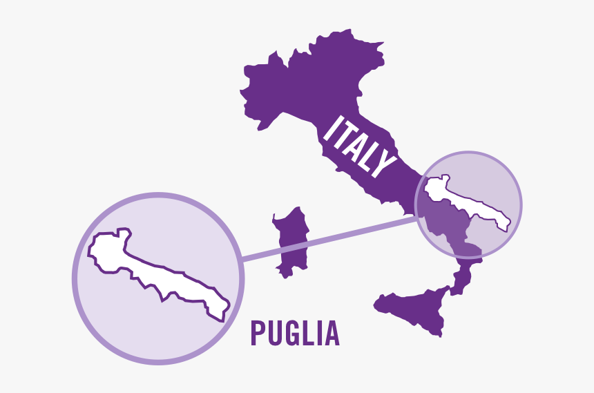 Italy Puglia Red 0001 - Map Of Italy, HD Png Download , Transparent Png ...