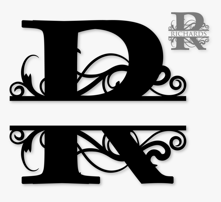 Monogram R - Split Letter Monogram R, HD Png Download , Transparent Png ...
