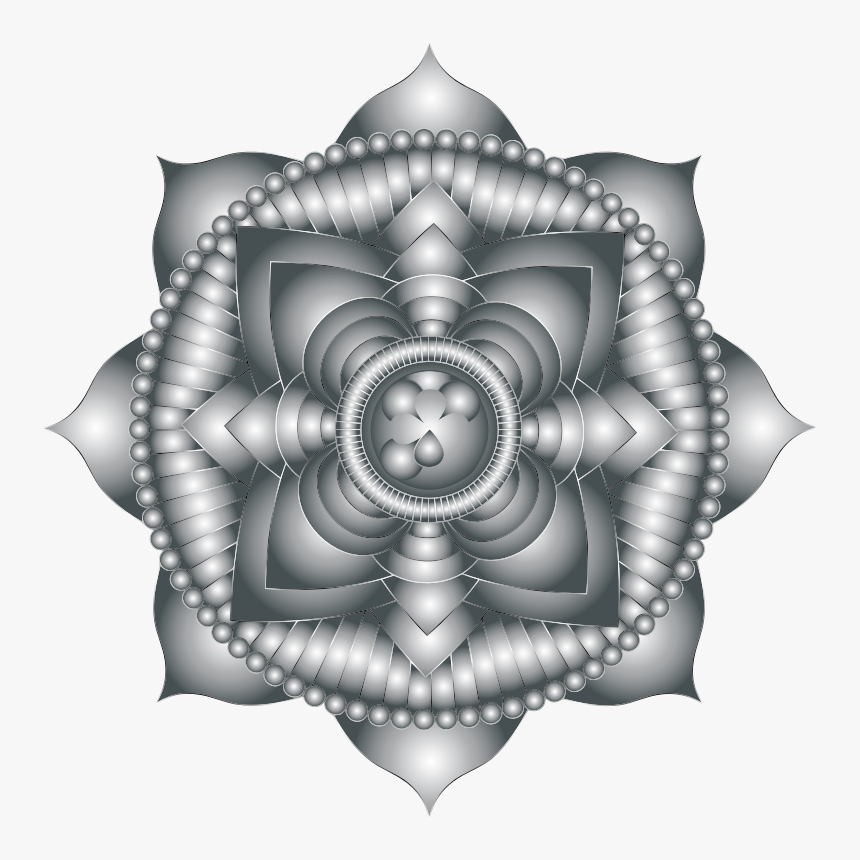 Prismatic Lotus Mandala Line Art - Fractal Art, HD Png Download ...
