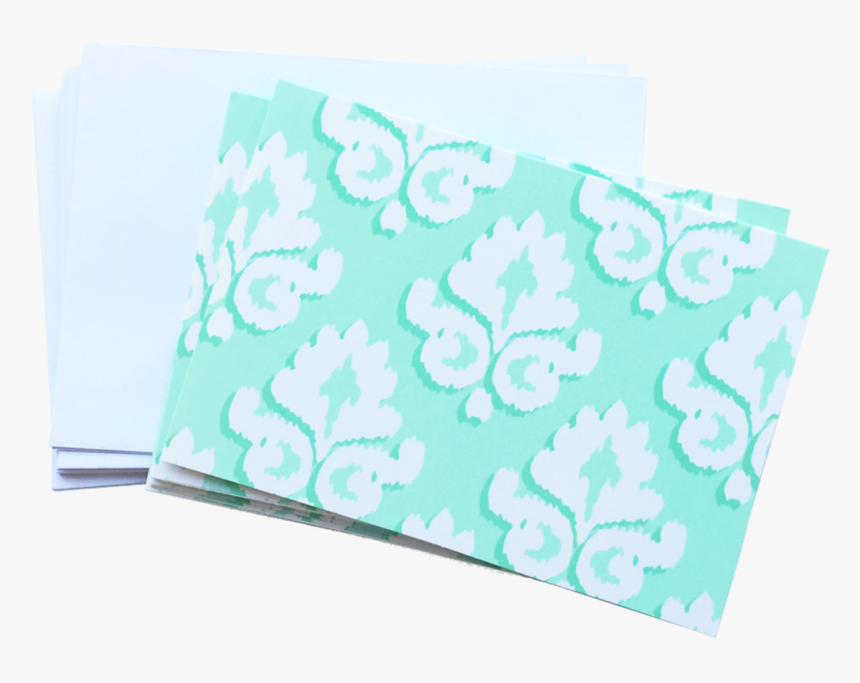 Blank Mint Damask Note Card Set - Game, HD Png Download , Transparent Png Image - PNGitem