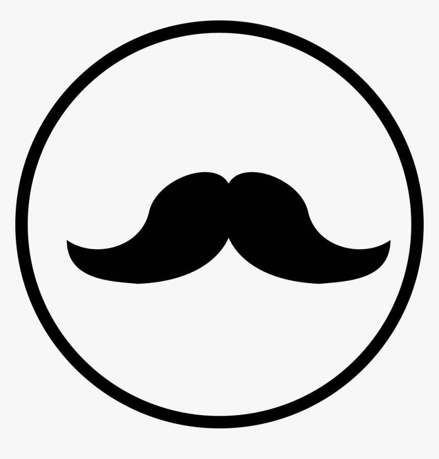 Mustache In A Circle - Mustache White Outline Png, Transparent Png ...
