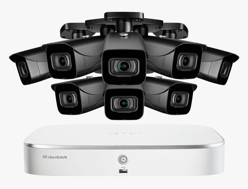 4k Ultra Hd Ip Nvr System With 8 Outdoor 4k 8mp Ip - Camera, HD Png ...