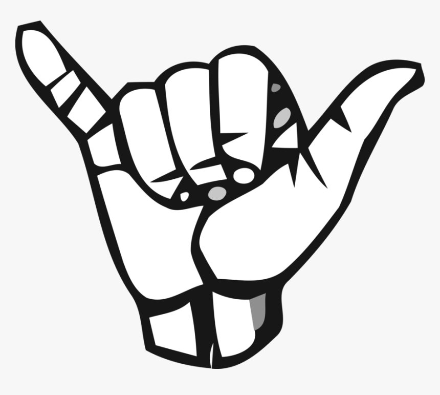 Shaka Drawing Symbol - Hate You Hand Sign, HD Png Download ...