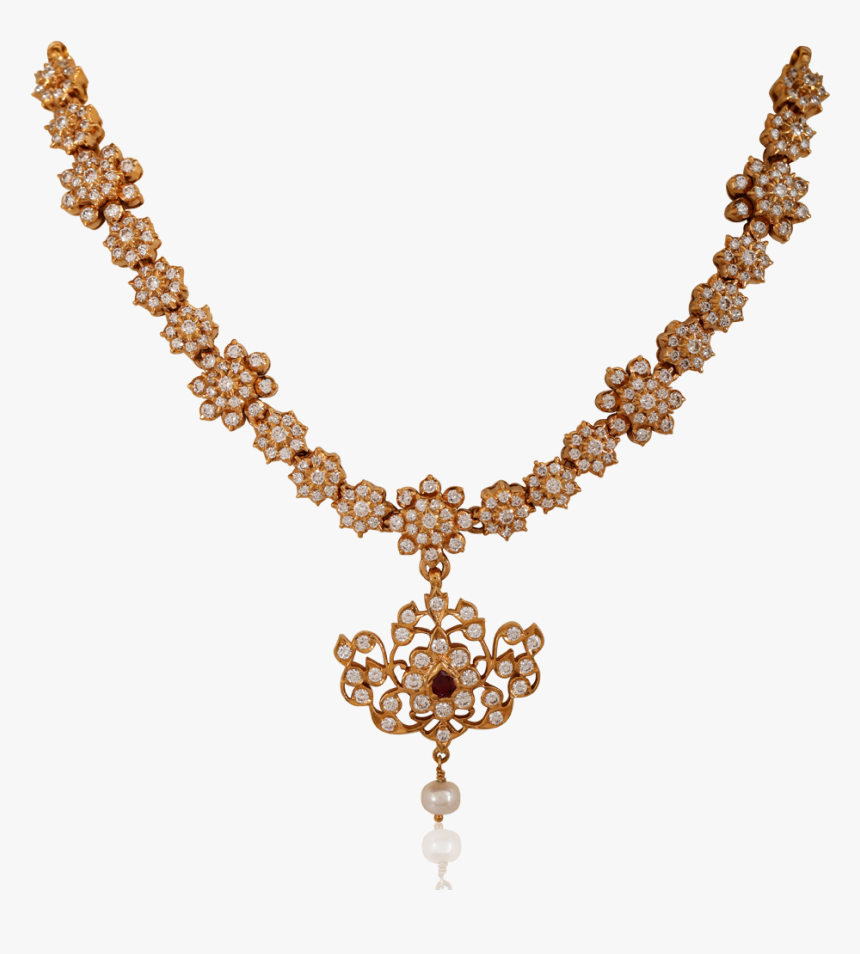 Flower Cluster Diamond Necklace - Necklace, HD Png Download ...