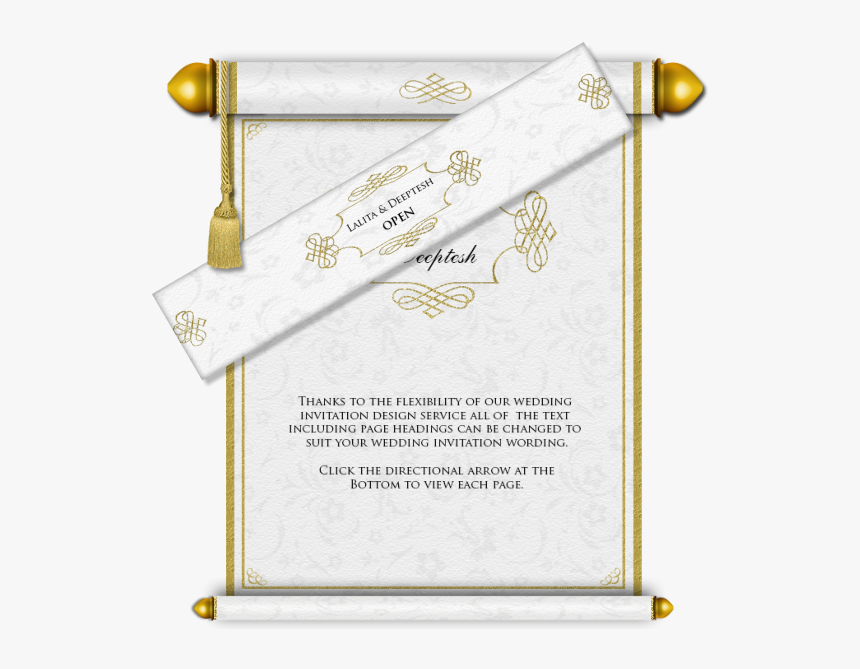 Scroll Clipart Wedding Indian - Invitation, HD Png Download ...