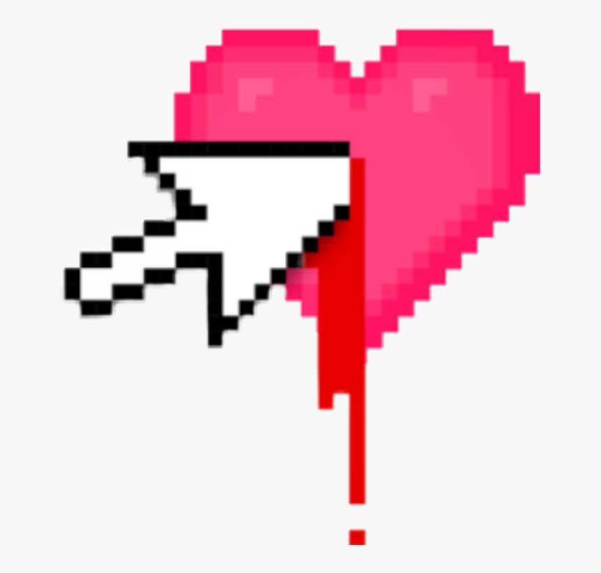 #heart #cursor #bloody #bleeding #blood # Click #stab - Aesthetic Pixel Heart Png, Transparent ...