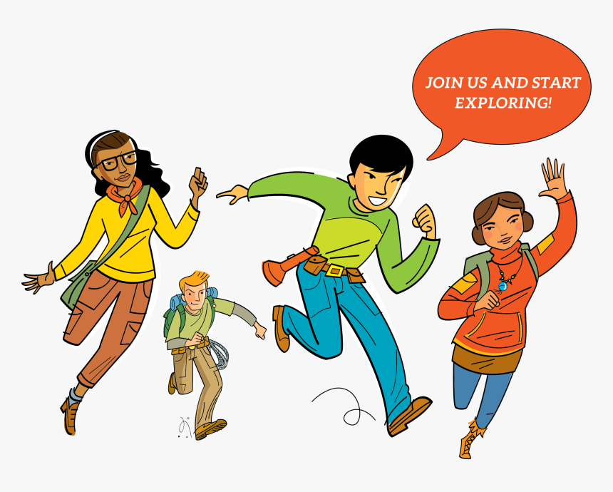 Heroes Running Nate In Front - Cartoon, HD Png Download , Transparent ...