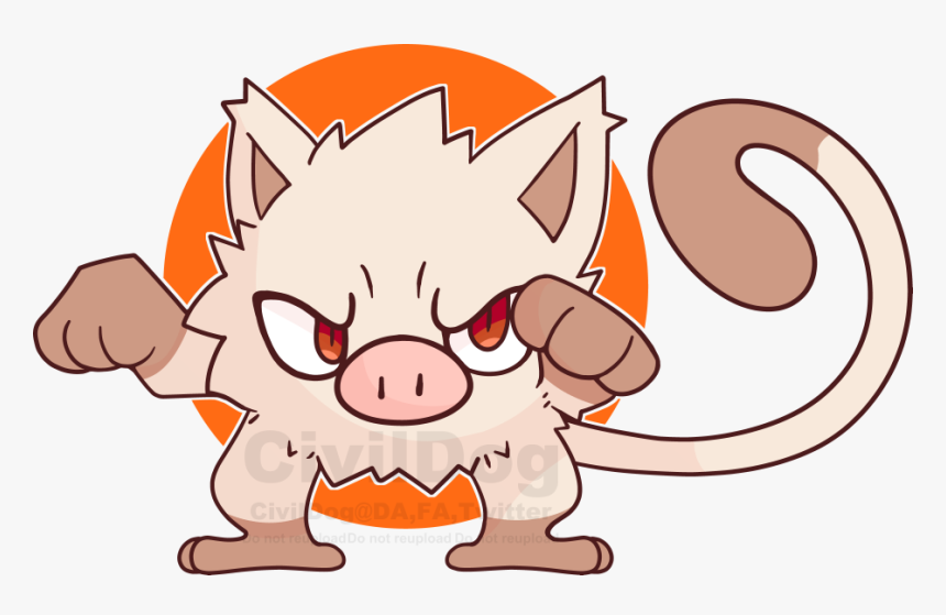 #056 Mankey - Cartoon, HD Png Download , Transparent Png Image - PNGitem
