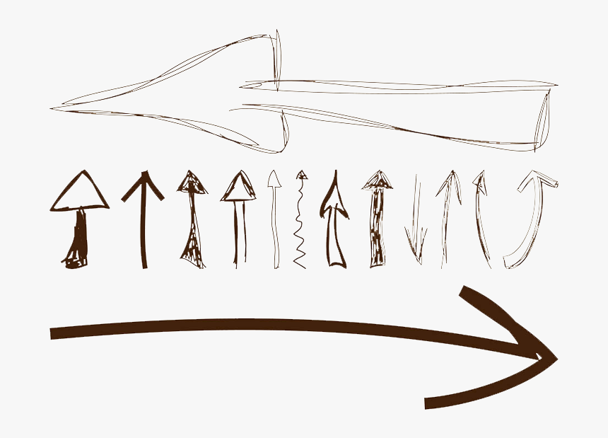 Hand Drawn Arrow Clipart - Calligraphy, HD Png Download , Transparent ...