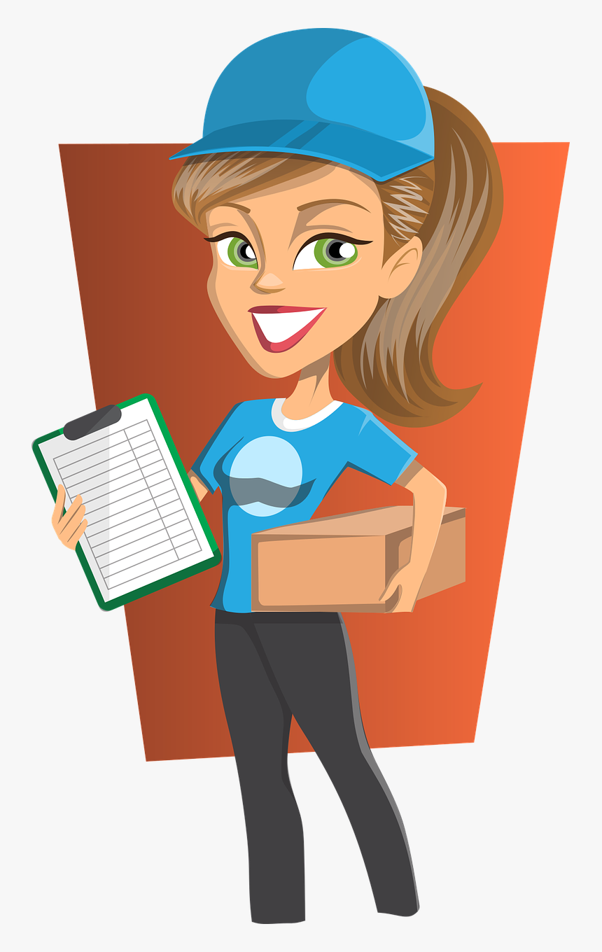 Female Delivery Service Cartoon, HD Png Download , Transparent Png ...