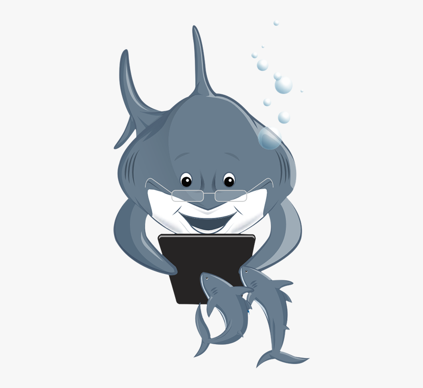 Cartoon Shark Reading A Book, HD Png Download , Transparent Png Image ...