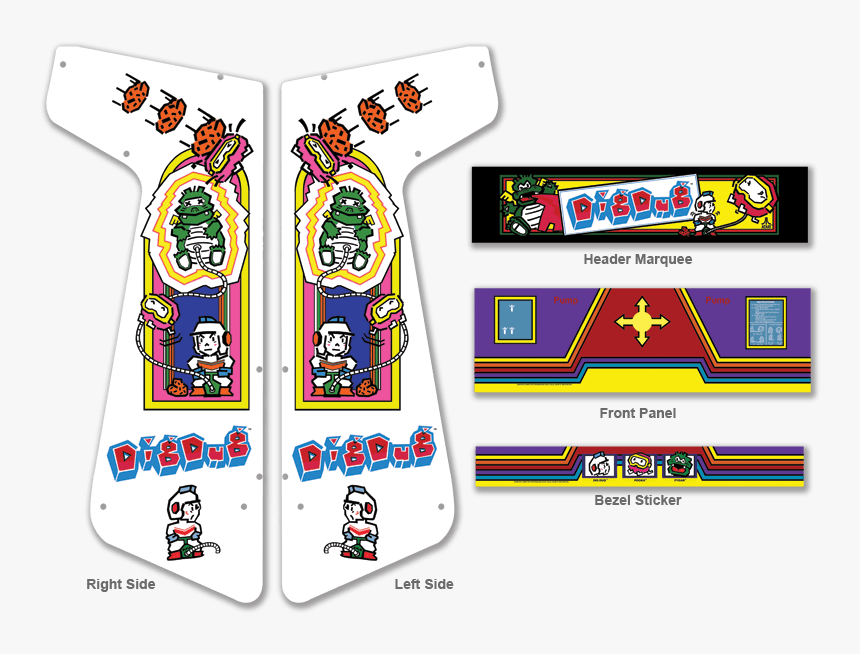 Custom Dig Dug For Xtension Arcade - Dig Dug Arcade Side, HD Png ...