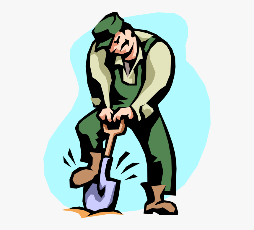Vector Illustration Of Construction Worker Breaks The - Digging Clipart ...