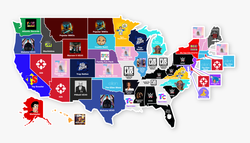Top Youtube Channel By State - Graphic Design, HD Png Download ...