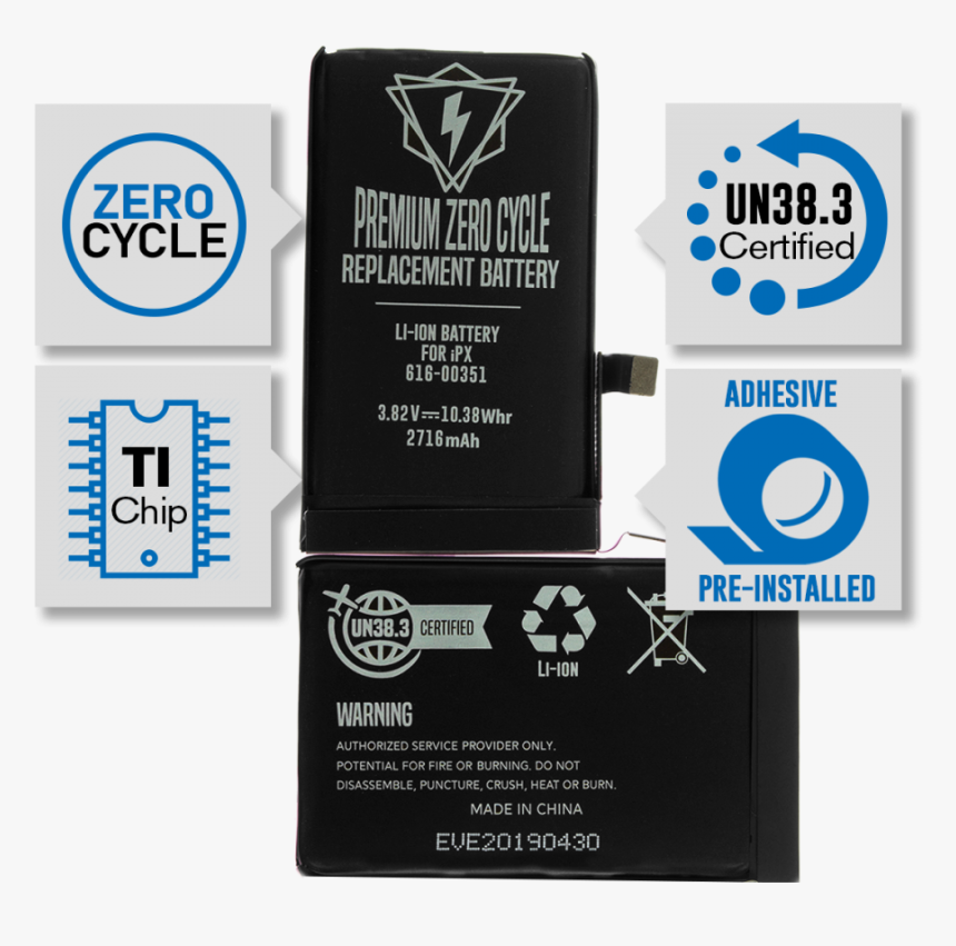 Phone X Battery High Capacity Premium Replacement Iphone, HD Png ...