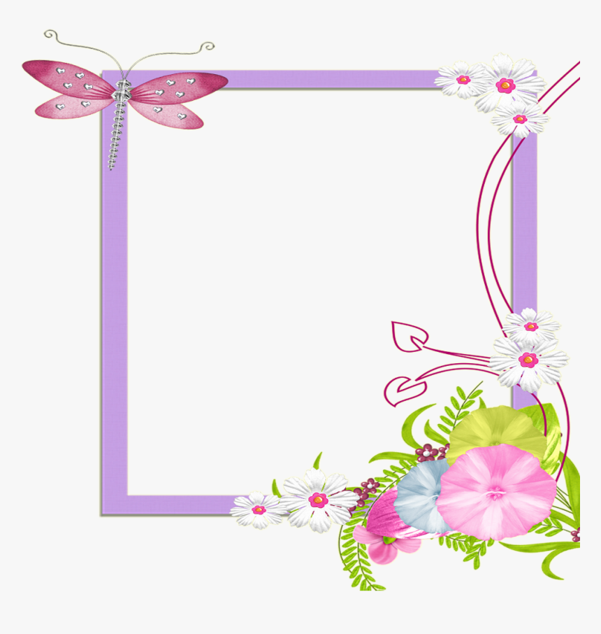 Purple Flower Border Clip Art